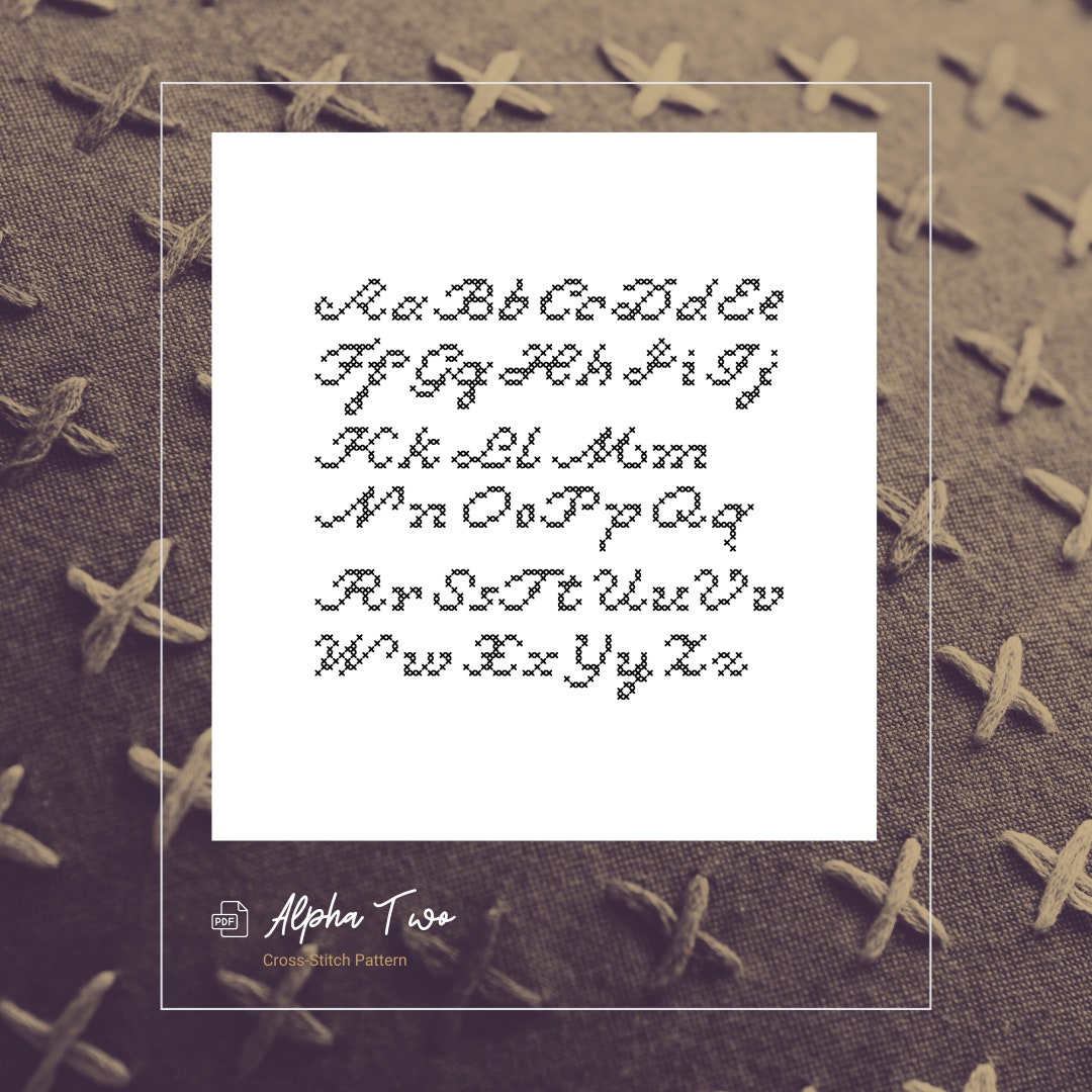 Alpha Two A Script Cross-stitch Alphabet Downloadable Cross-stitch ...