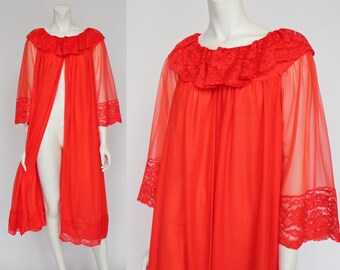 Long Sheer Peignoir - Etsy