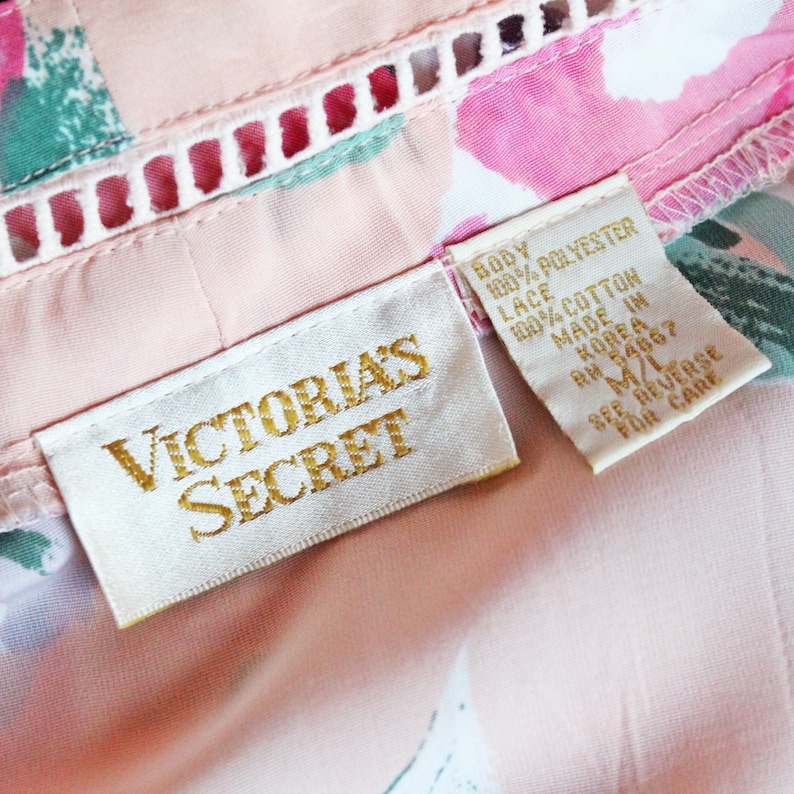 80's Victoria's Secret Floral Wrap Robe / Gold Label / Tie Belt / Short ...