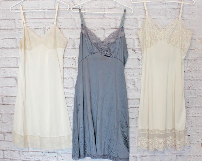 Lot of 3 Vintage Nylon Full Slips / Vanity Fair / Van Raalte / Ashley ...