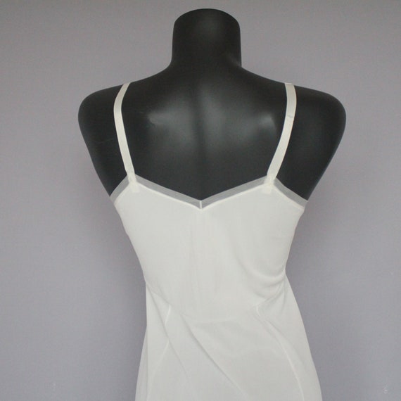 60s Artemis White Full Slip Lace And Sheer Trim … Gem