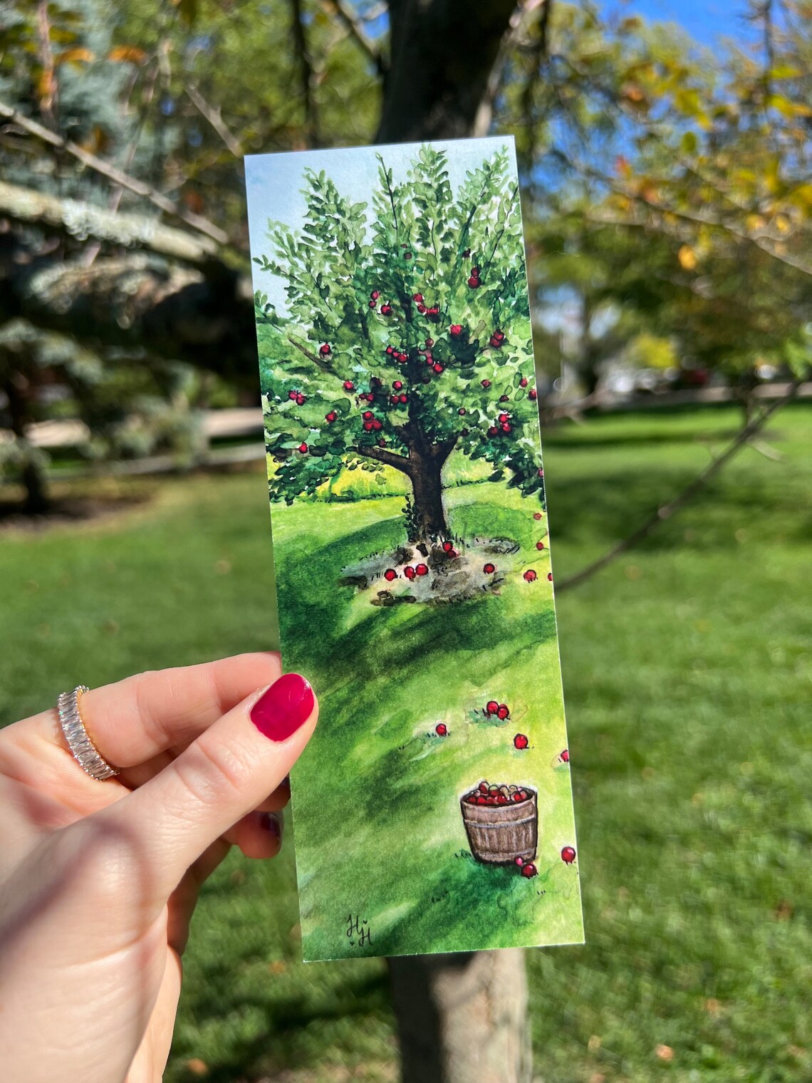 Apple Orchard Bookmark - Etsy