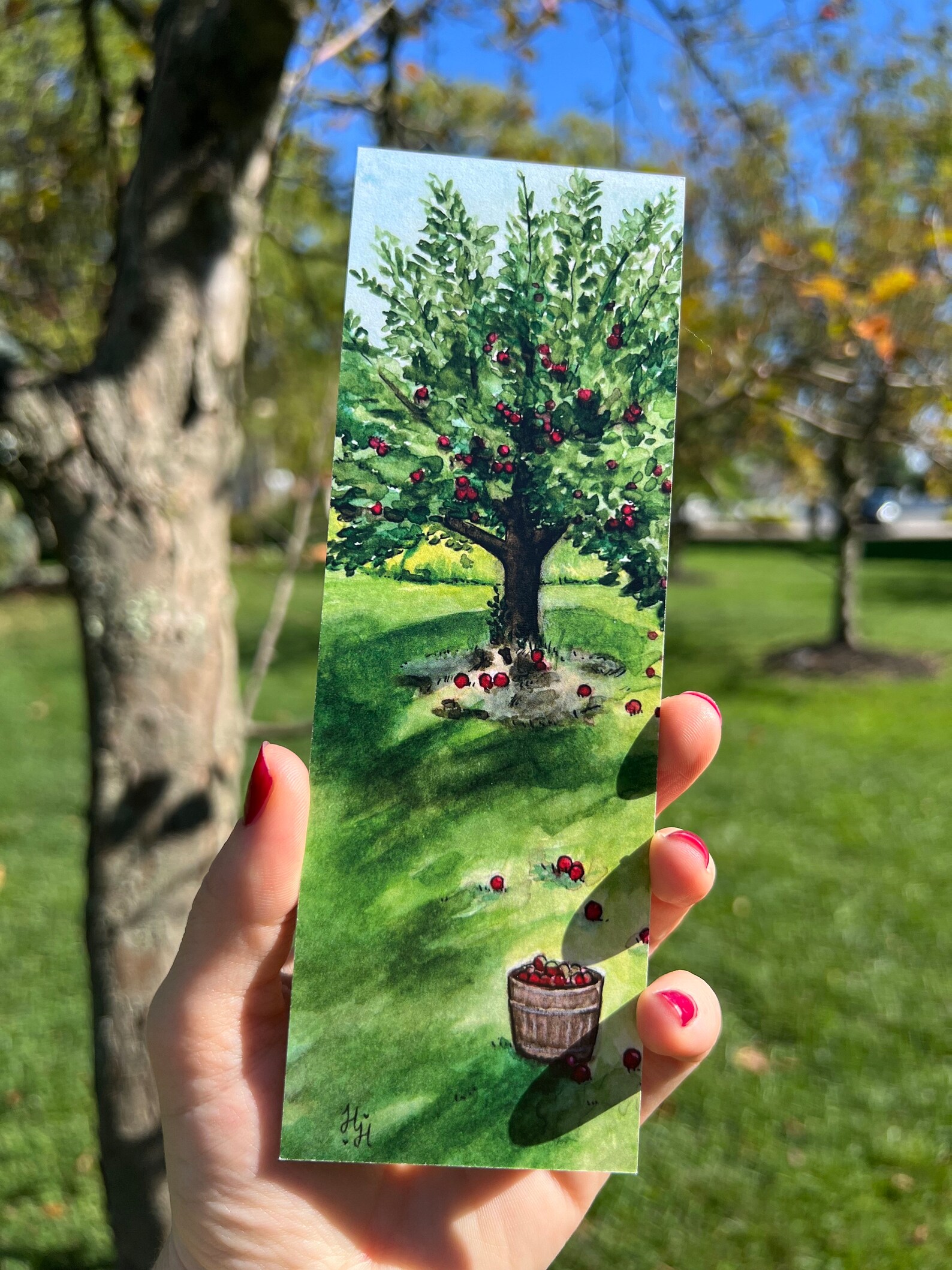 Apple Orchard Bookmark - Etsy