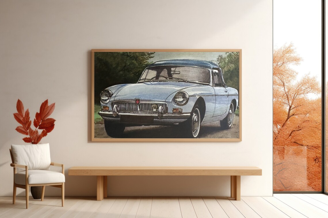 1960's MG Car Digital Print - Etsy