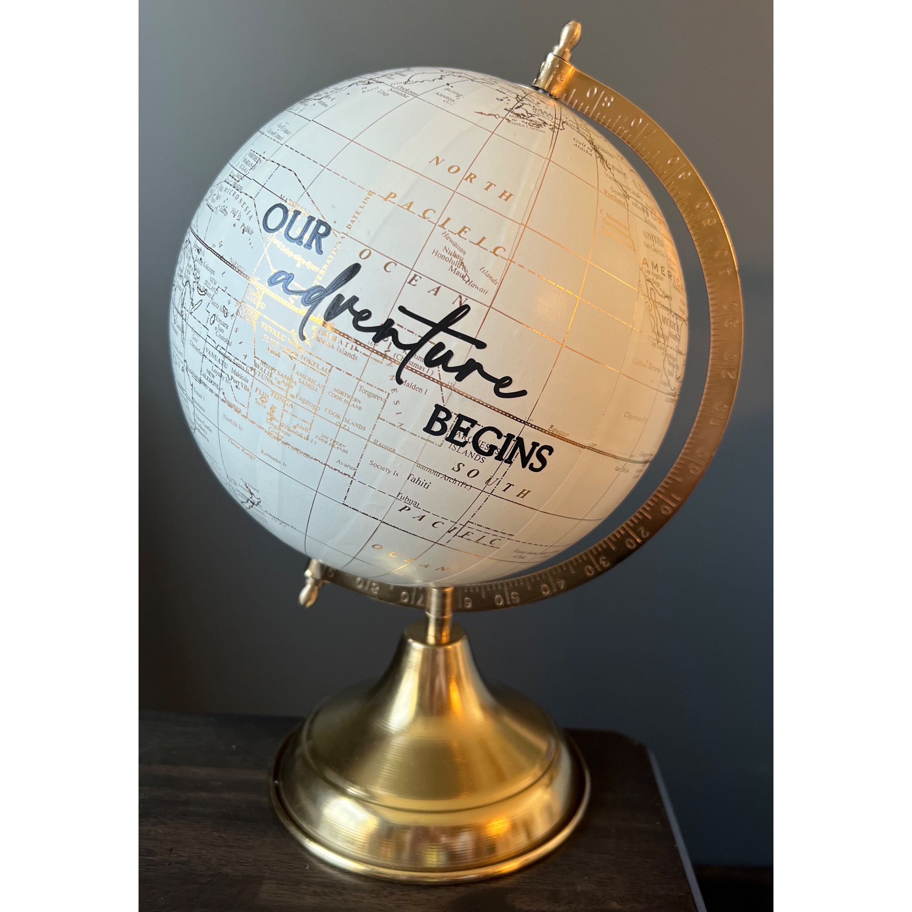 Wedding Guest Book/wedding Globe/custom Globe/guest Book/white and Gold ...