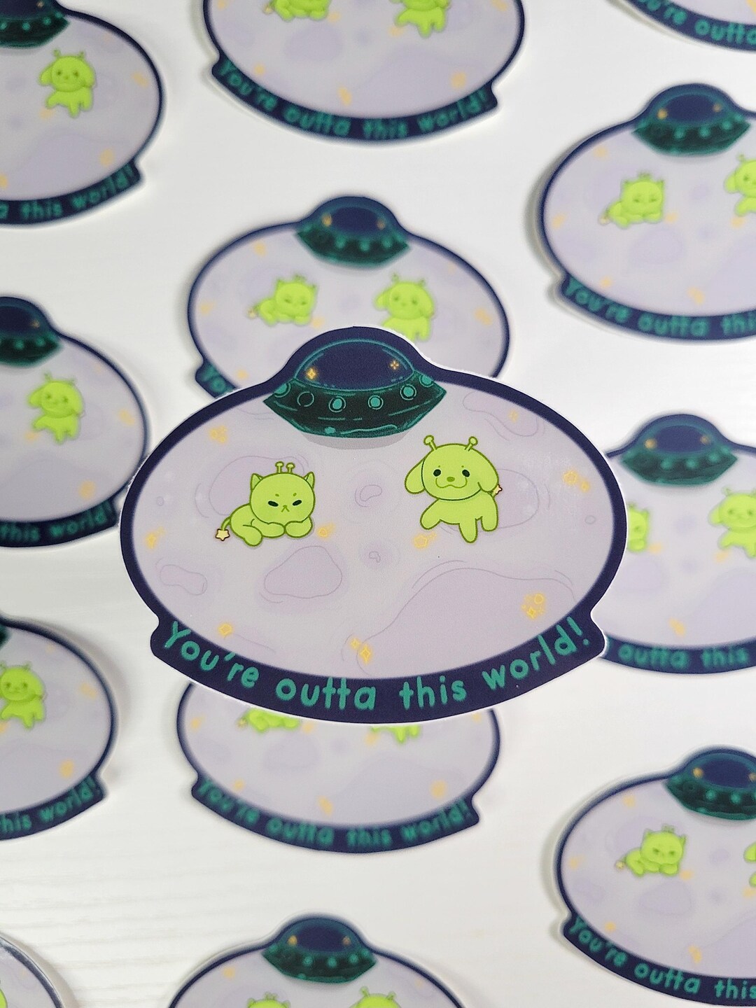 Glorp Alien Pet Sticker: Water-resistant Vinyl Decal Cat Glorp Space ...