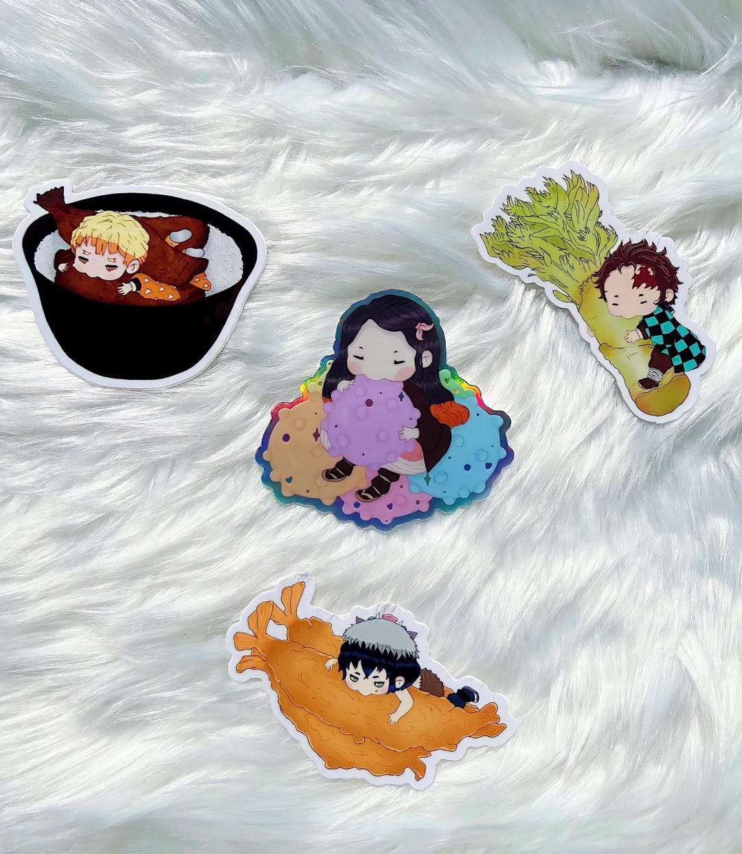 Demon X Food Slayer Vinyl Stickers | Cute Decal Anime Stickers ...