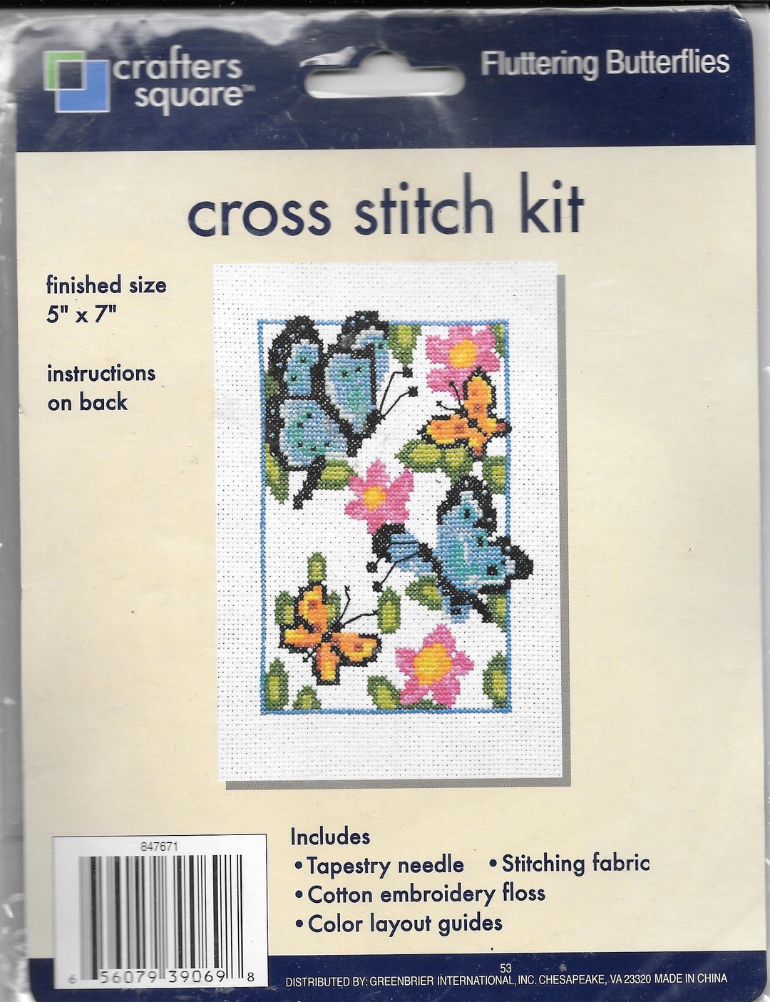 Crafters Square "fluttering Butterflies" Cross Stitch Kit #847671 ...