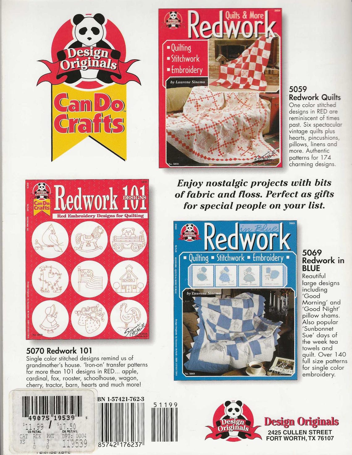 Can Do Crafts "merry Redwork" Iron-on Designs for the Holidays Booklet ...