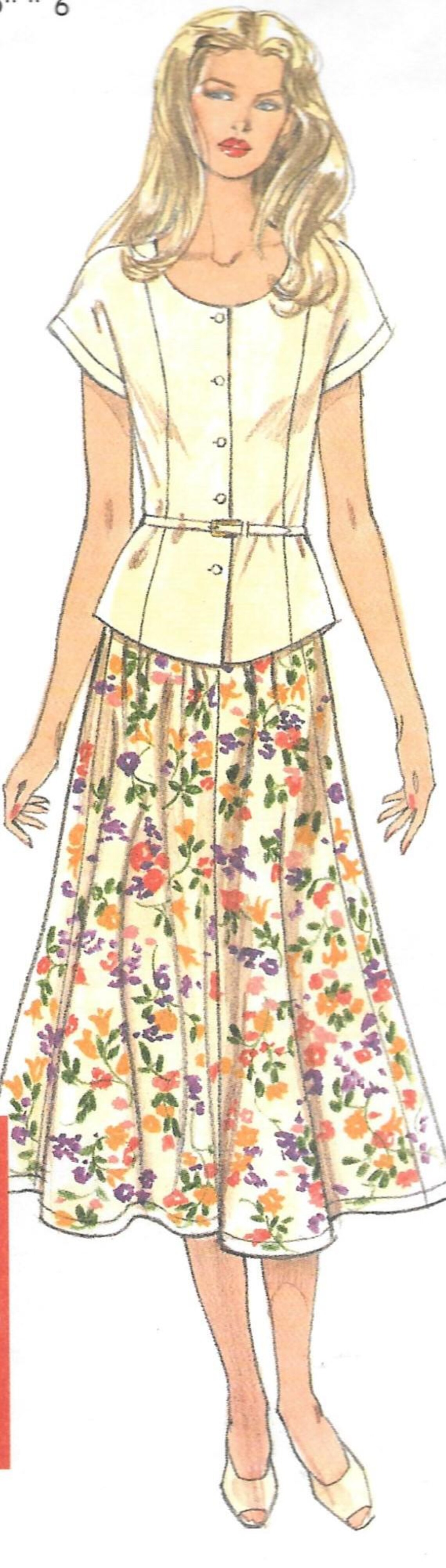 Simplicity #7197 "so Easy" Misses Top & Skirt Sewing Pattern Sizes 6-8 ...