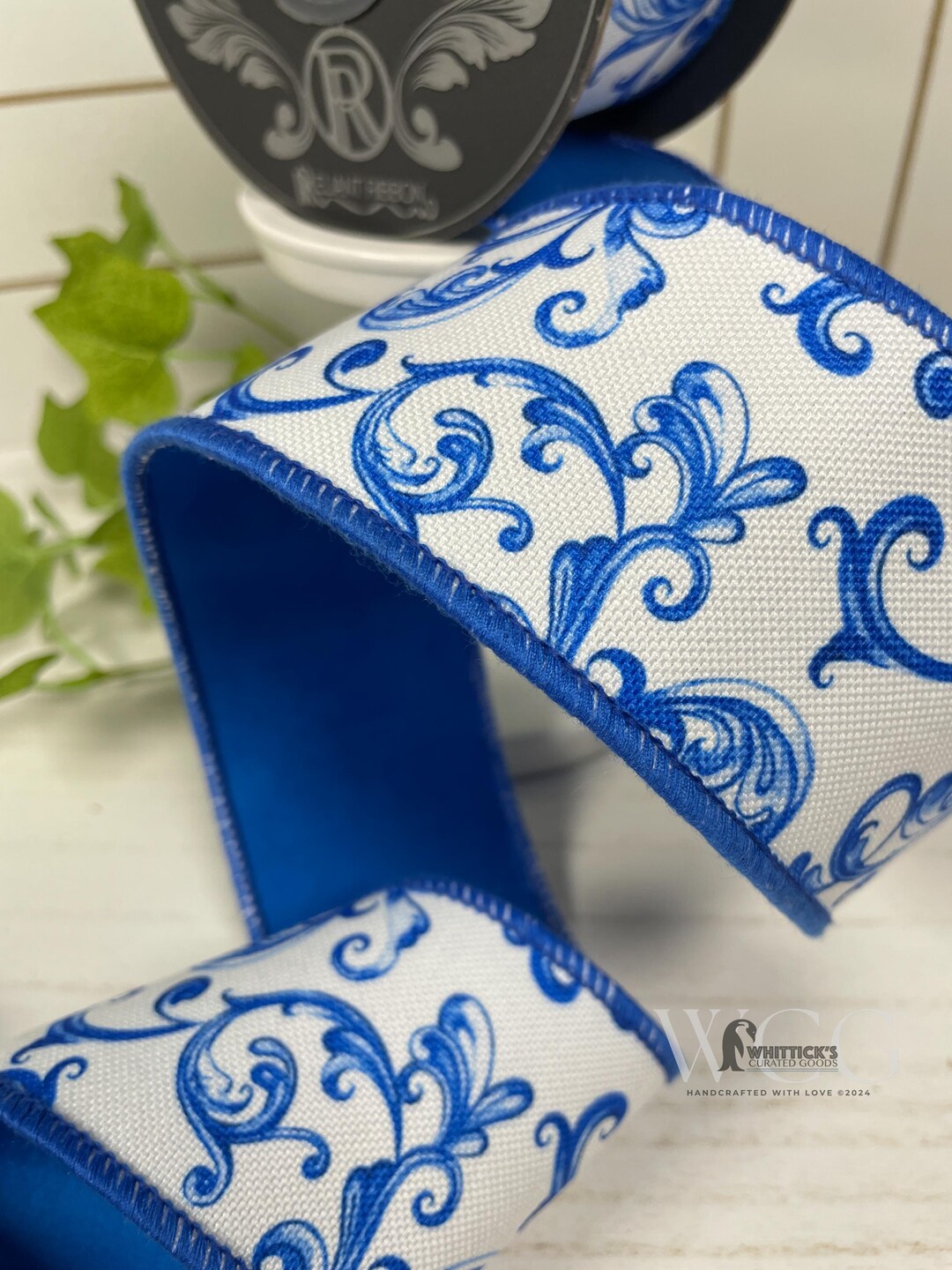 Scroll Terracotta Deluxe Backed Wired Ribbon - Reliant Ribbon - 2.5" X ...