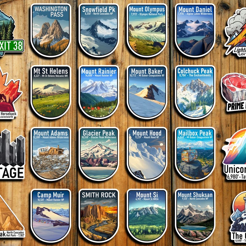 Mountain Stickers - Etsy