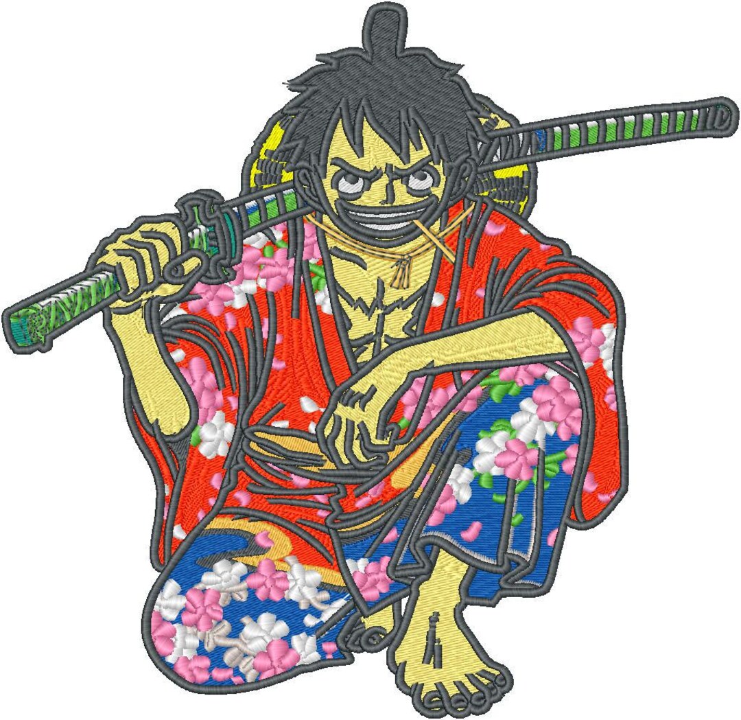 Anime Embroidery Design Wano Luffy - Etsy