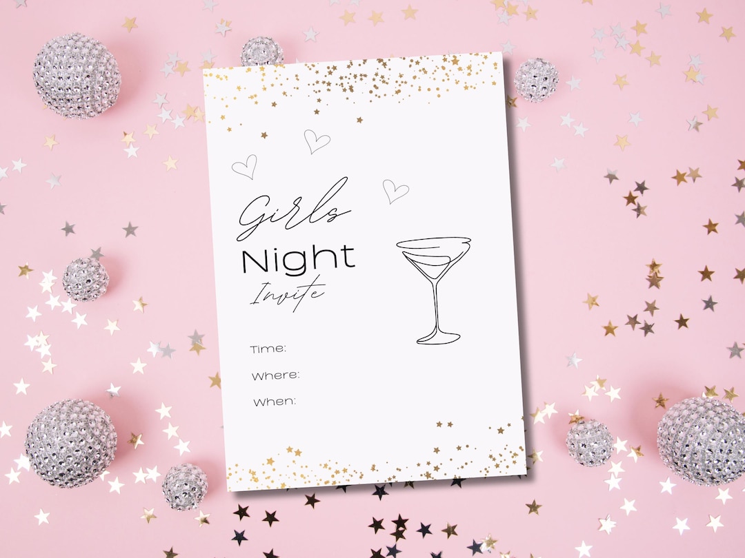 Editable Girls Night Invitation, Invitation Templates, Digital ...