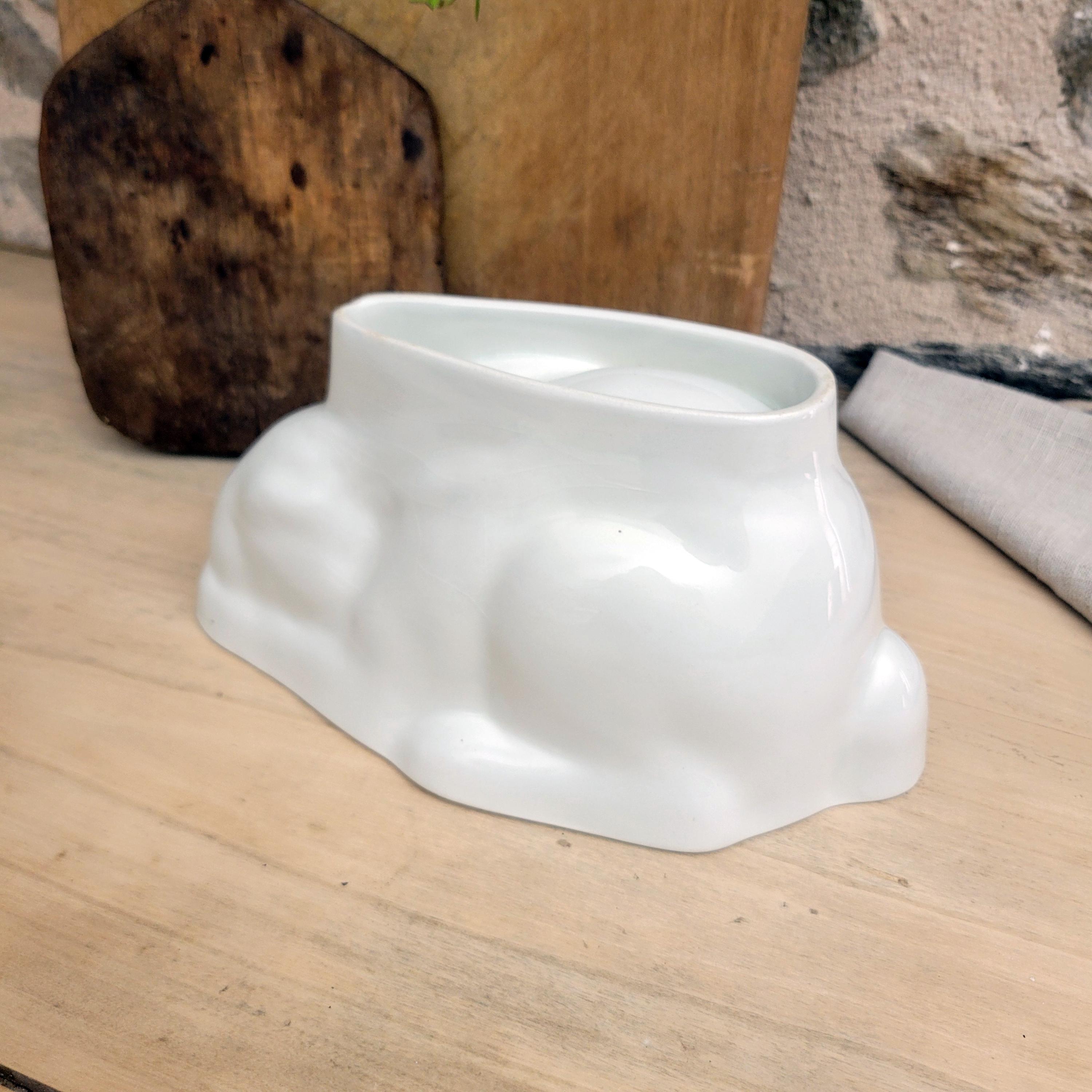 Antique Rabbit Mold, Terrine / Jelly Mold Zoomorph, White Ironstone ...