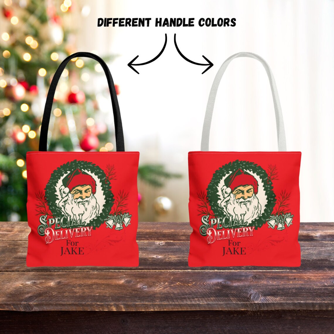 Personalized Tote Bag - Unique Santa Custom Gift Bag for Special ...