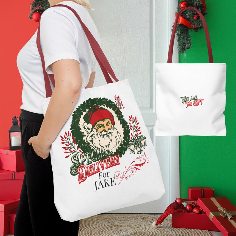 Personalized Tote Bag - Unique Santa Custom Gift Bag for Special ...