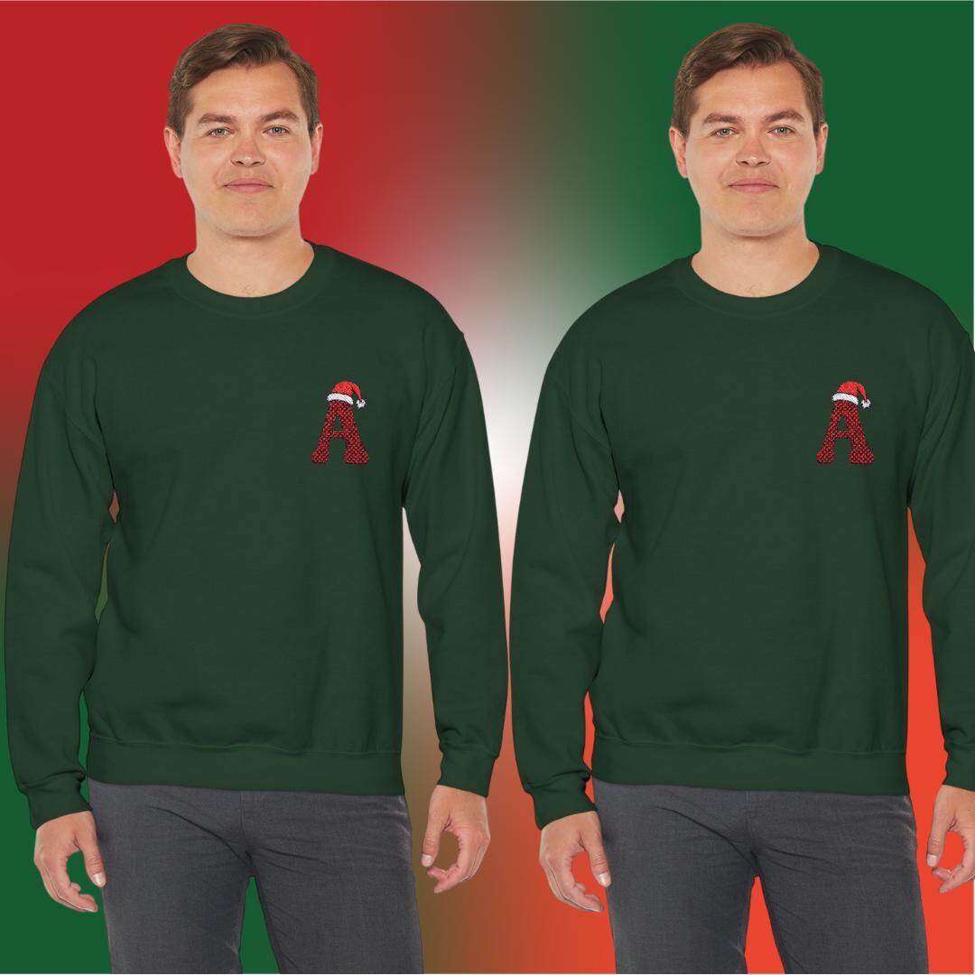 Personalized Christmas Sweater With Embroidered Initial - Custom ...