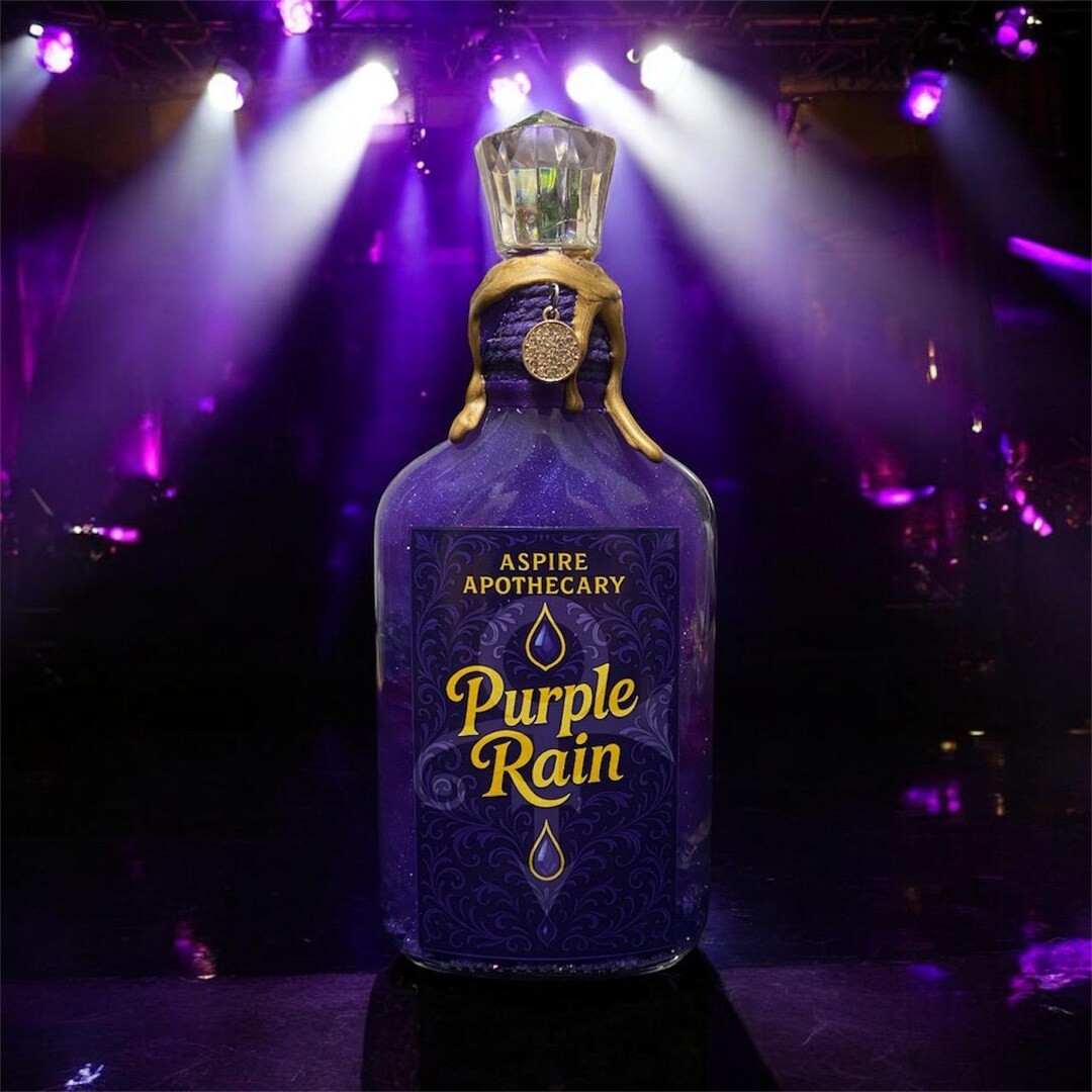 Purple Rain Potion Bottle | Handmade Fantasy Elixir Decor - Etsy