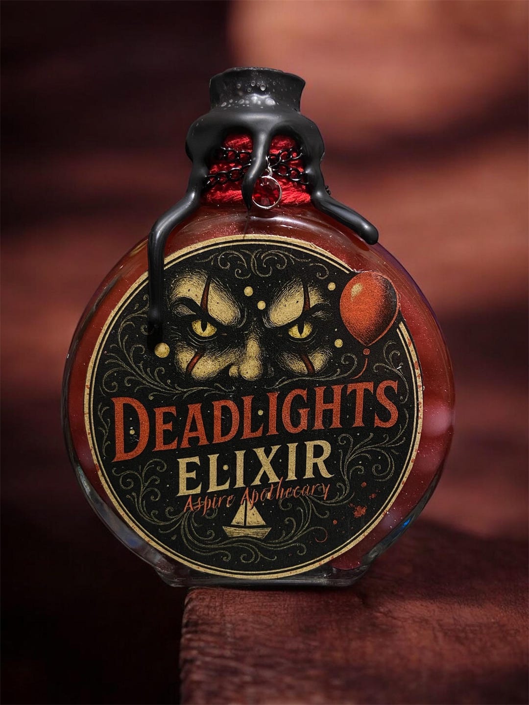 Deadlights Elixir | Pennywise Inspired Horror Potion Bottle | Red Swirl ...