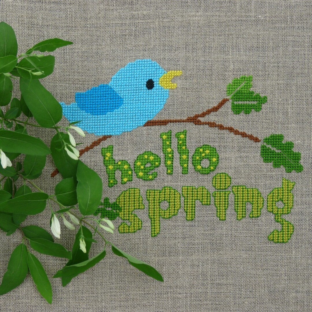 Hello Spring Cross Stitch Pattern - Etsy