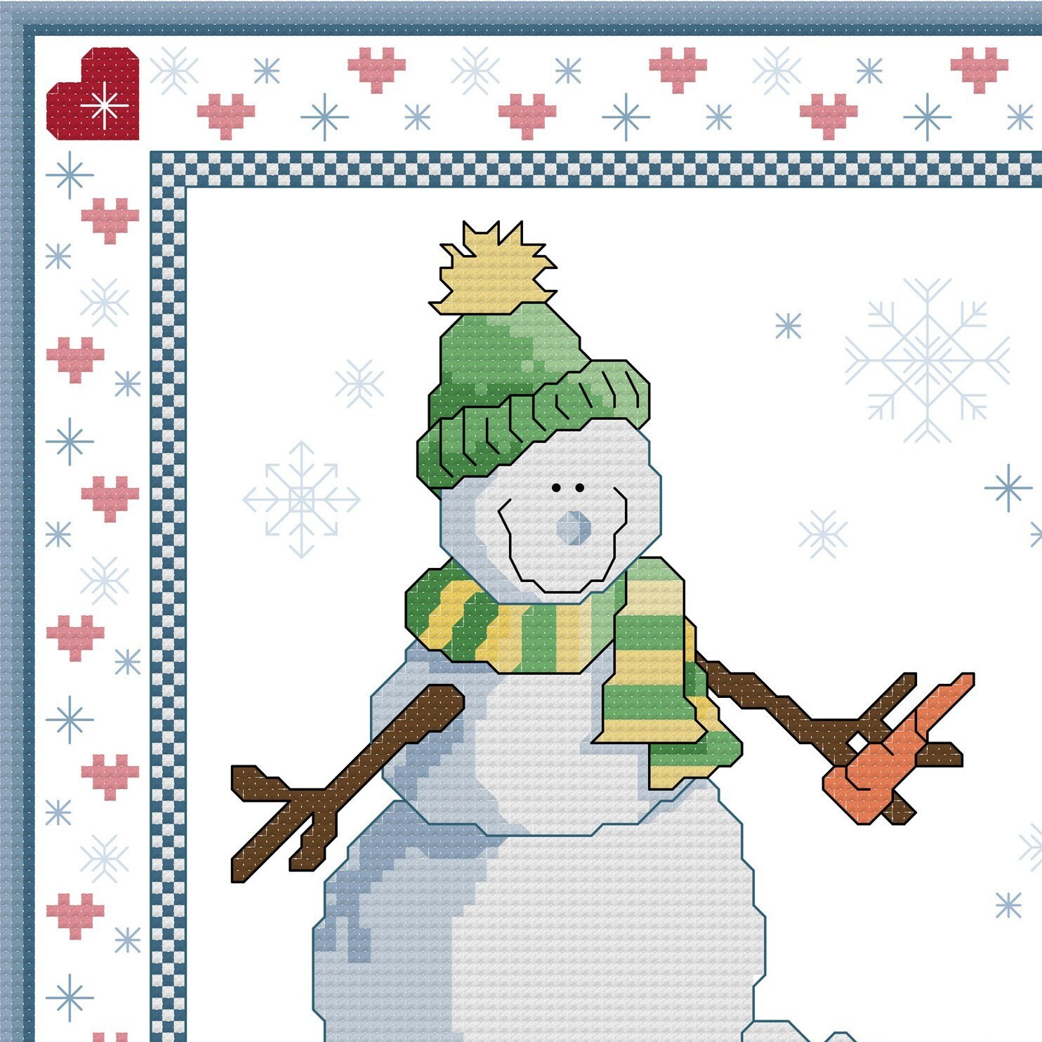 Snowman Cross Stitch Pattern - Sharing Warms the Heart - Etsy