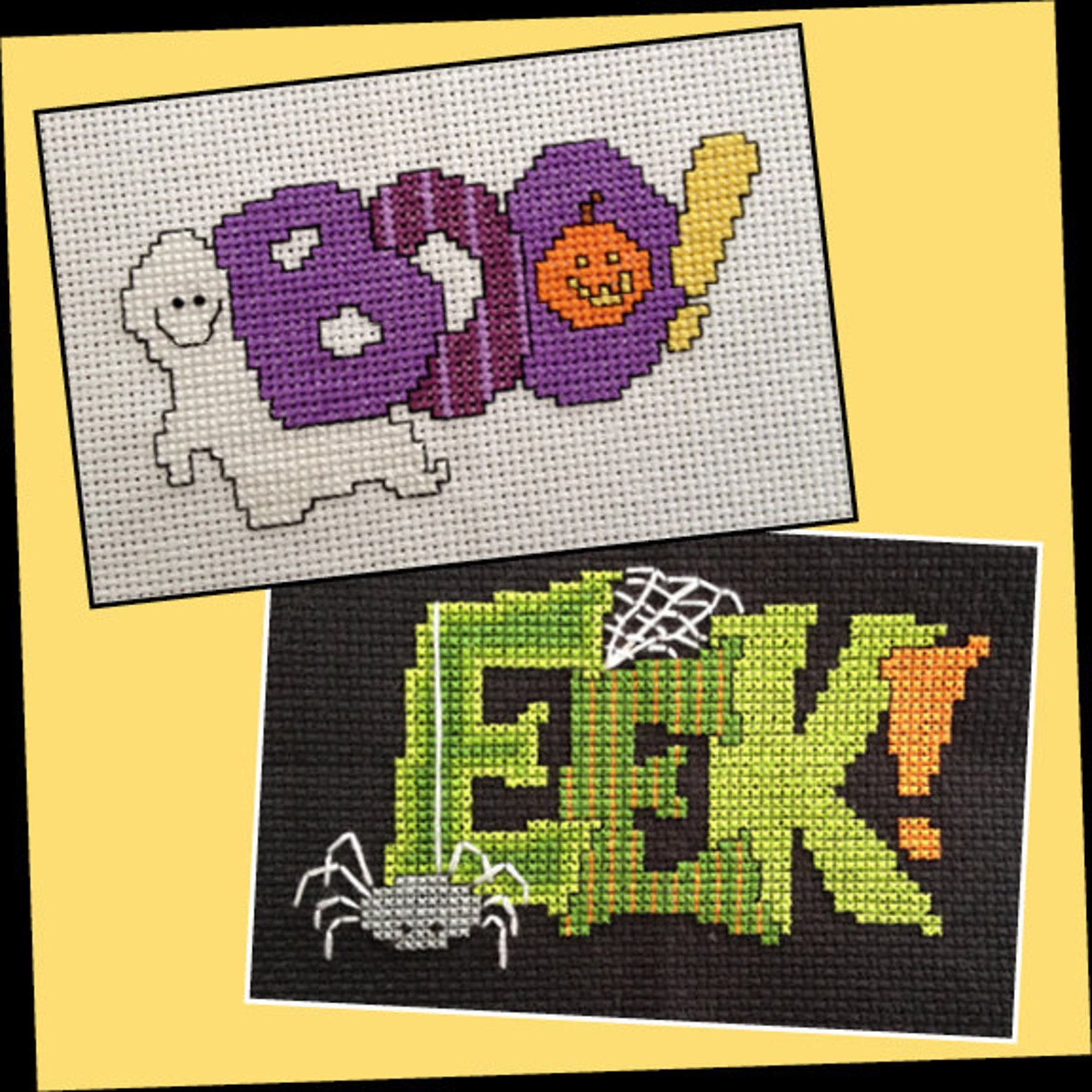 Boo! Eek! Ghost & Spider Cross Stitch Patterns - Etsy
