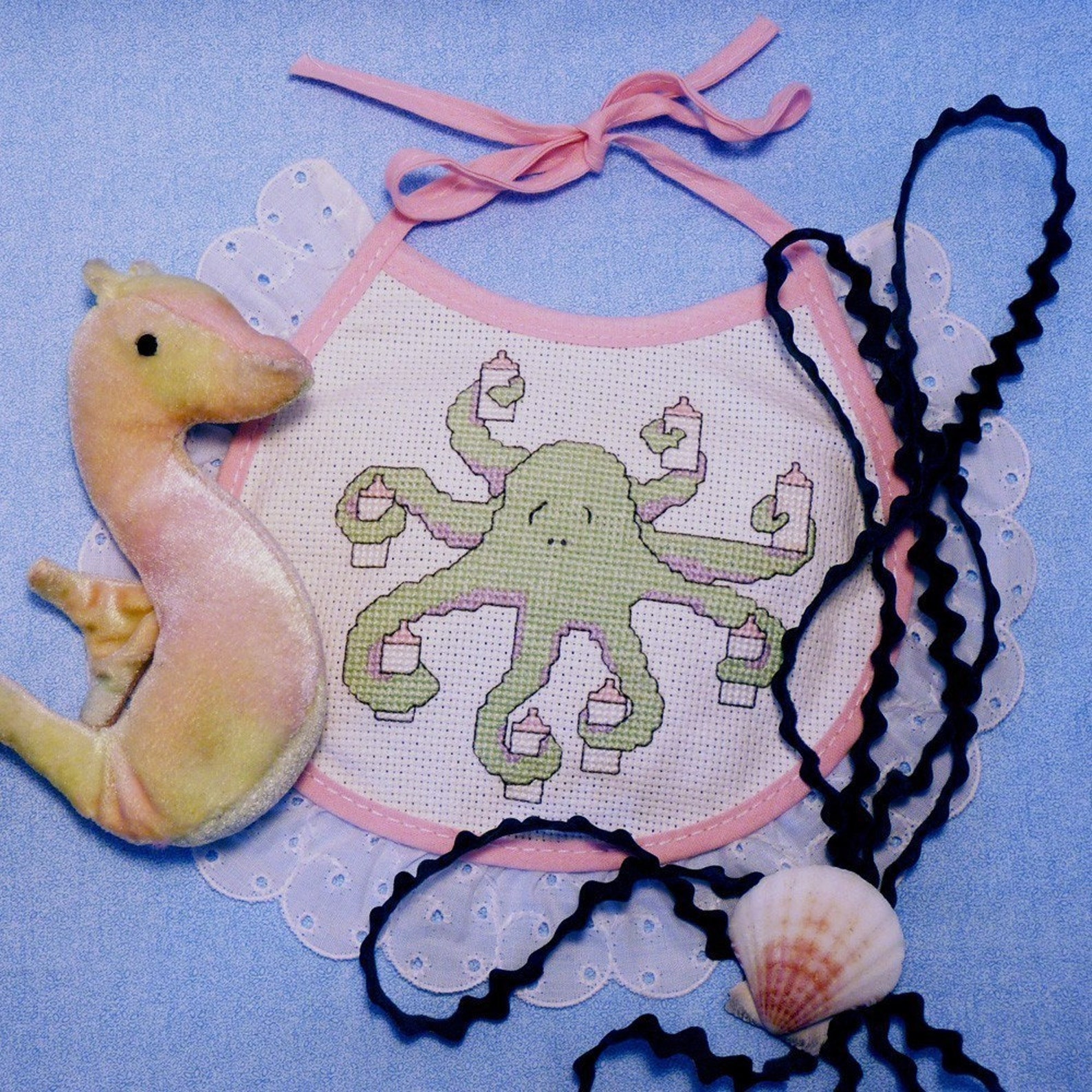 Octopus and Starfish Baby Bibs Cross Stitch Patterns - Etsy