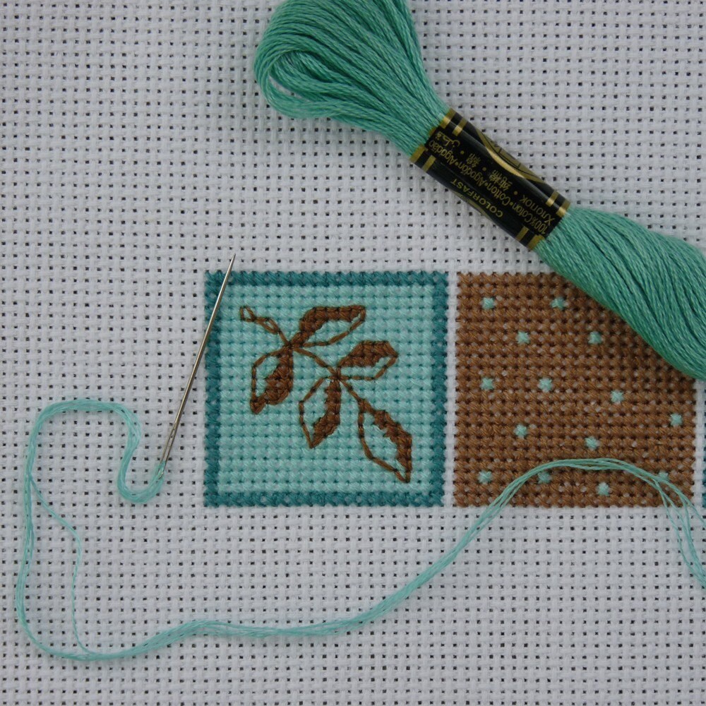 Modular Pattern 1 Leaves and Dots / Cross Stitch Pattern - Etsy