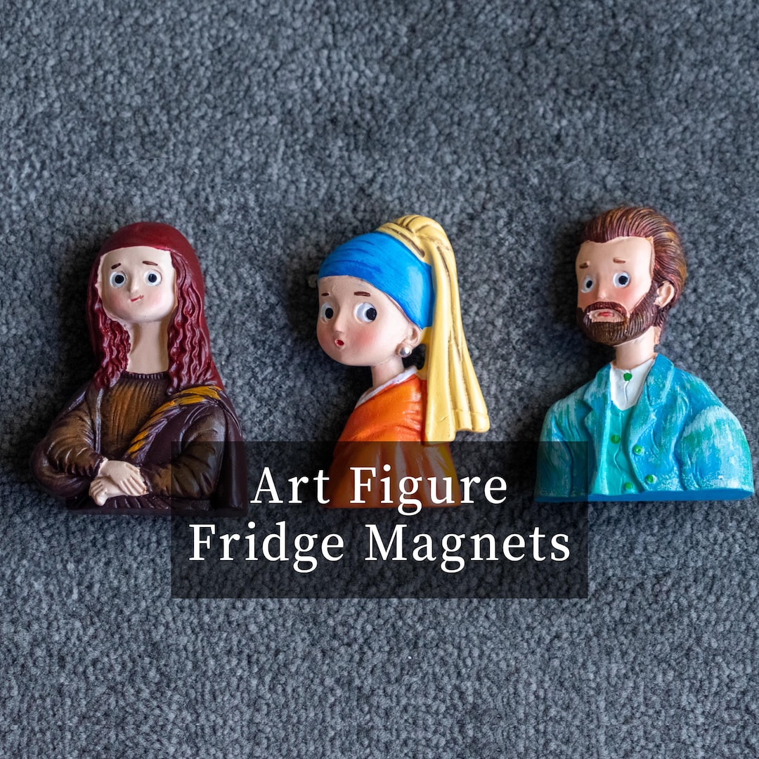 3D Art Figure Refrigerator Magnets (van Gogh / Girl With a Pearl Earring / Mona Lisa) - Etsy