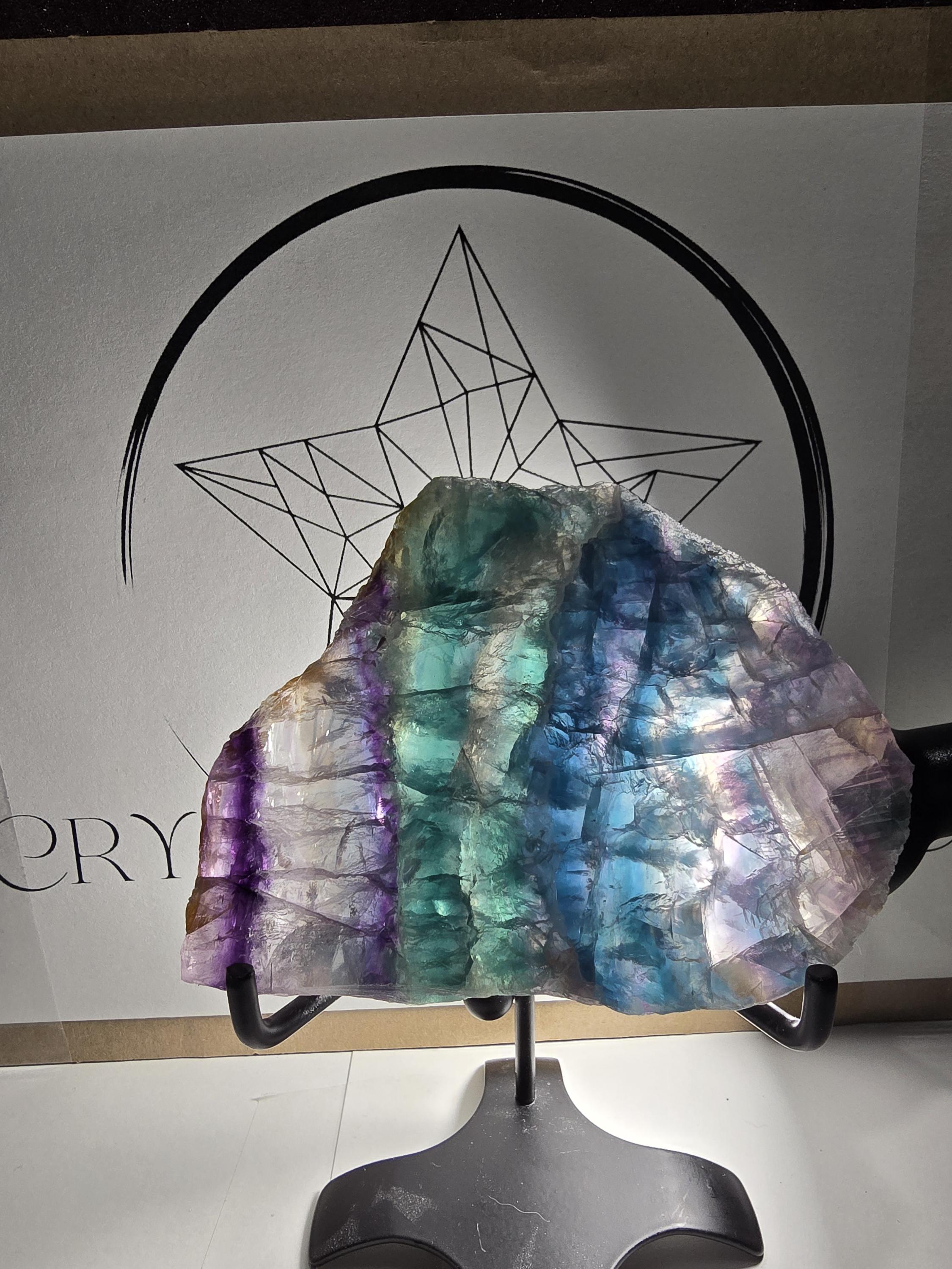 Rainbow Fluorite Slab With Stand - Etsy