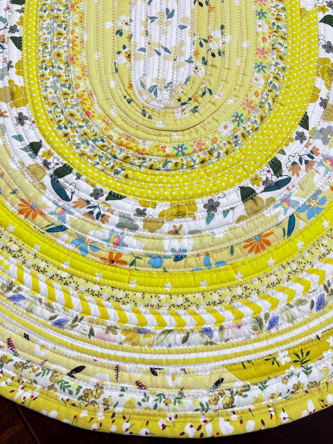 Cheerful Yellow Jellyroll Strip Rug - Etsy