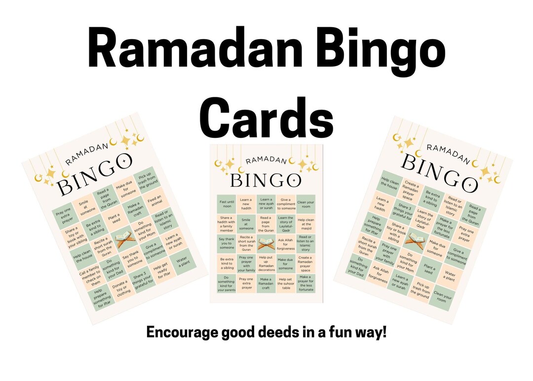 Ramadan Bingo Cards, Kindness Bingo, Good Deeds Bingo, Ramadan ...