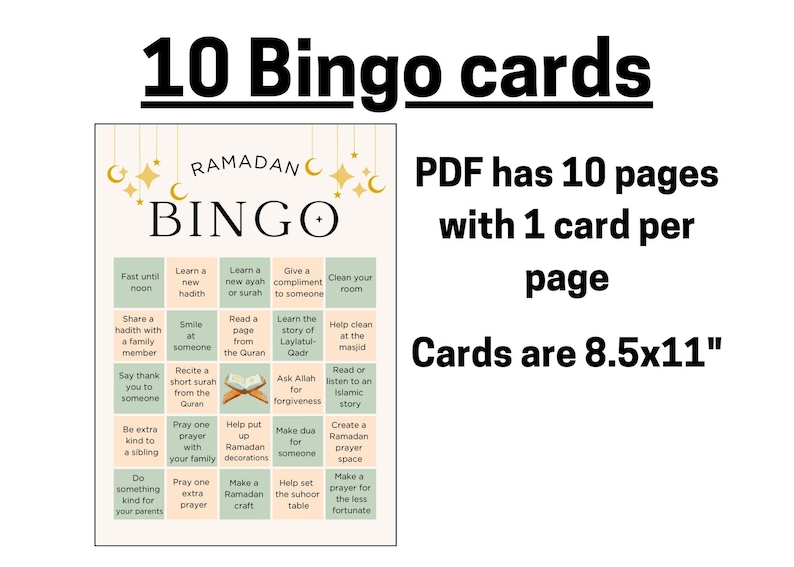 Ramadan Bingo Cards, Kindness Bingo, Good Deeds Bingo, Ramadan ...