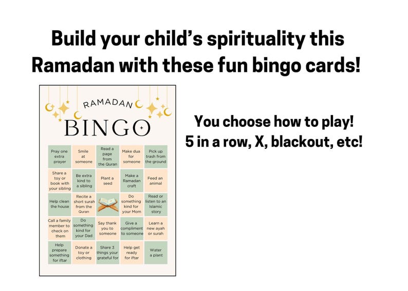 Ramadan Bingo Cards, Kindness Bingo, Good Deeds Bingo, Ramadan ...