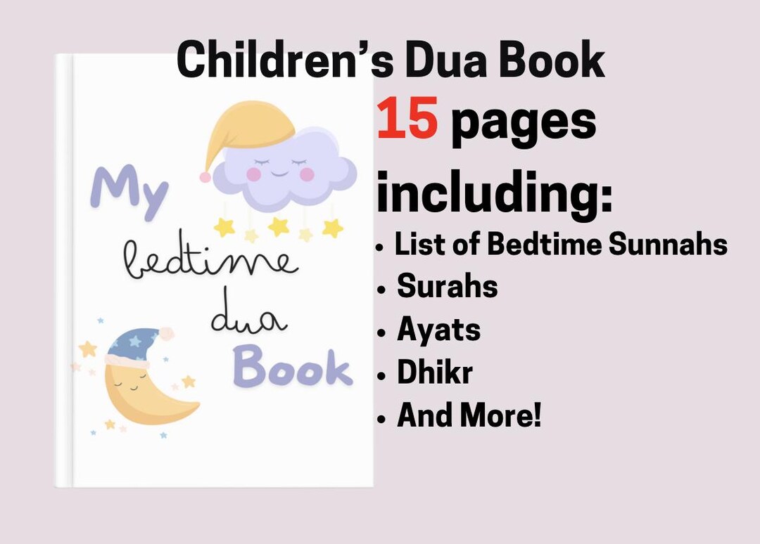 Children's Bedtime Dua Book, Islamic Learning (digital Download) - Etsy