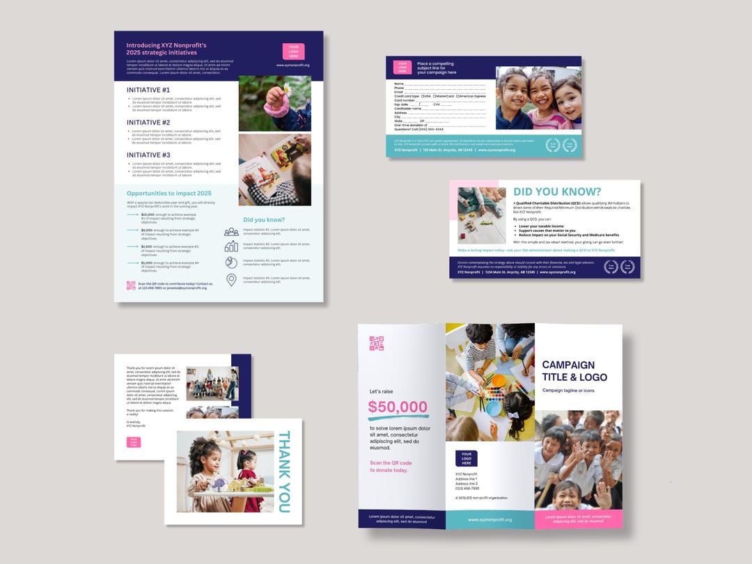Nonprofit Campaign Mailer Template Bundle: Editable Canva Designs (PDF ...