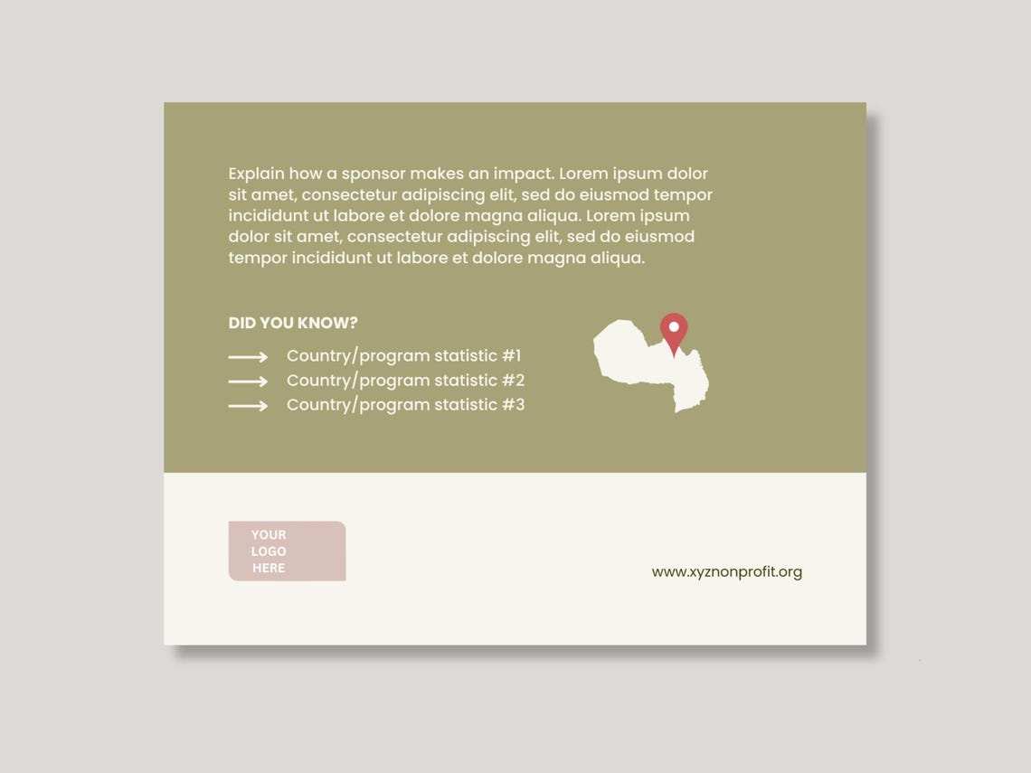 Sponsorship Profile Card Editable Canva Template for Nonprofit Sponsor ...