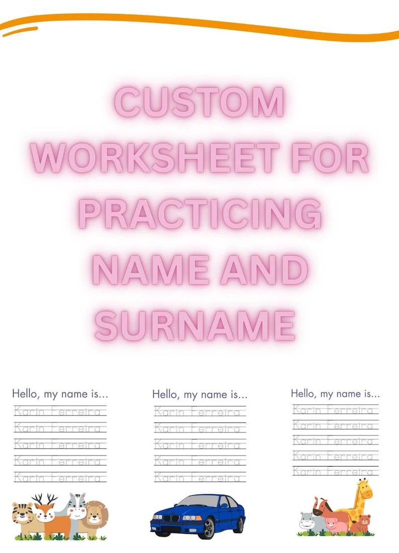 Personalized Name Practice Worksheet | Custom Name Tracing Sheet ...