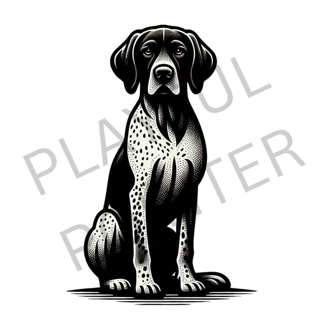 German Short-haired Pointer Line Drawing Clipart, GSP Line Drawing ...