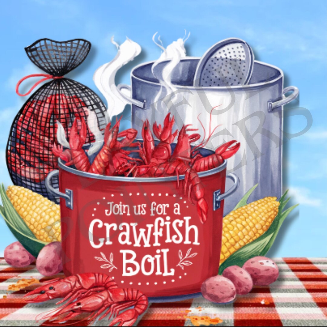 Crawfish Boil Invitation Background, PNG, Digital Download, Peelin' and ...