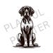 German Short-haired Pointer Line Drawing Clipart, GSP Line Drawing ...