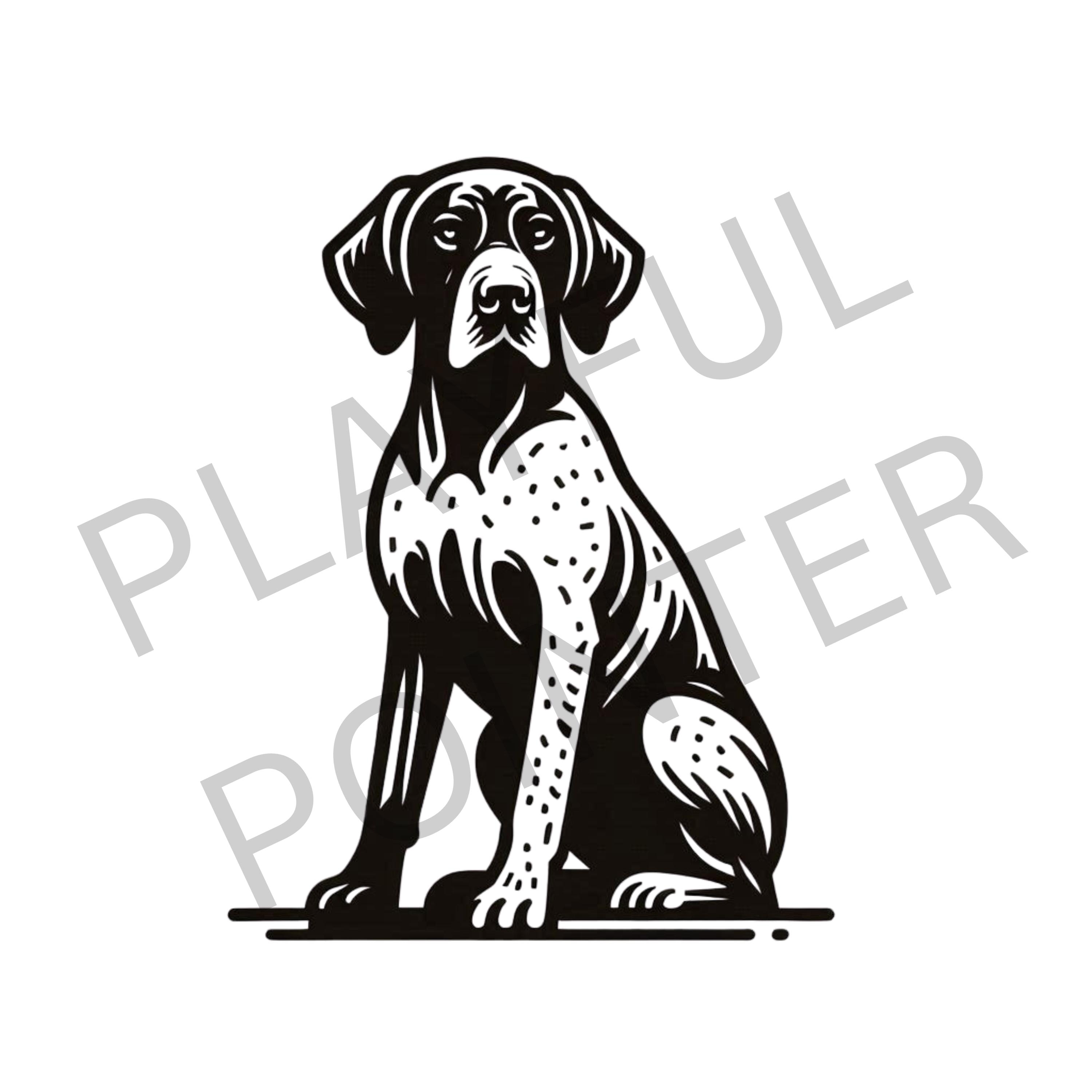 German Short-haired Pointer Line Drawing Clipart, GSP Line Drawing ...