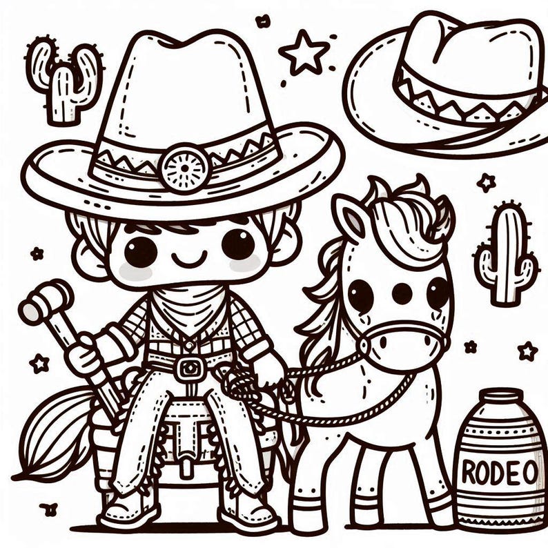 Preppy Western Coloring & Activity Book Digital - Etsy