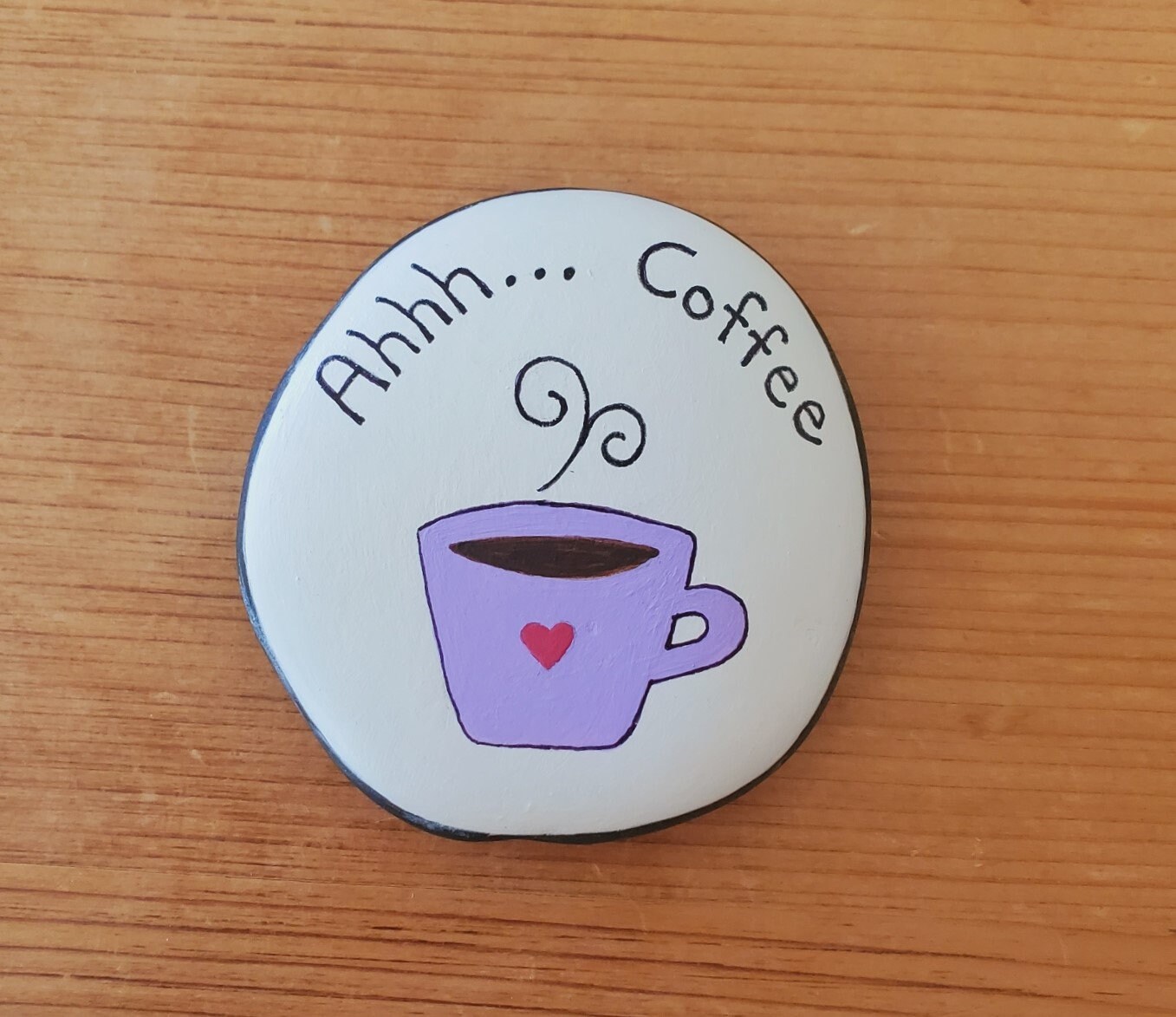 AHHH... COFFEE Purple Coffee Cup Hand Painted Rock - Etsy