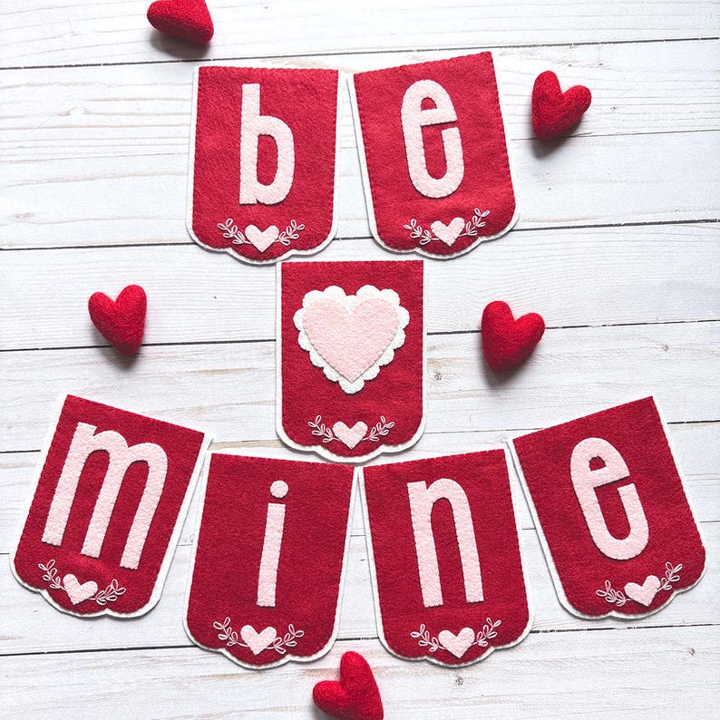 Be Mine Felt Applique Banner PDF Pattern - Etsy