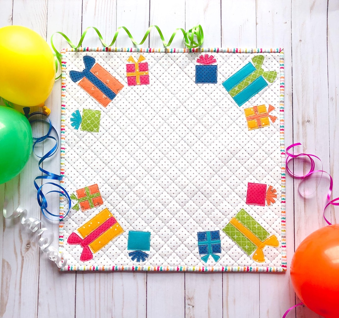 Happy Birthday Table Topper/placemat PDF Sewing Pattern With Raw Edge ...