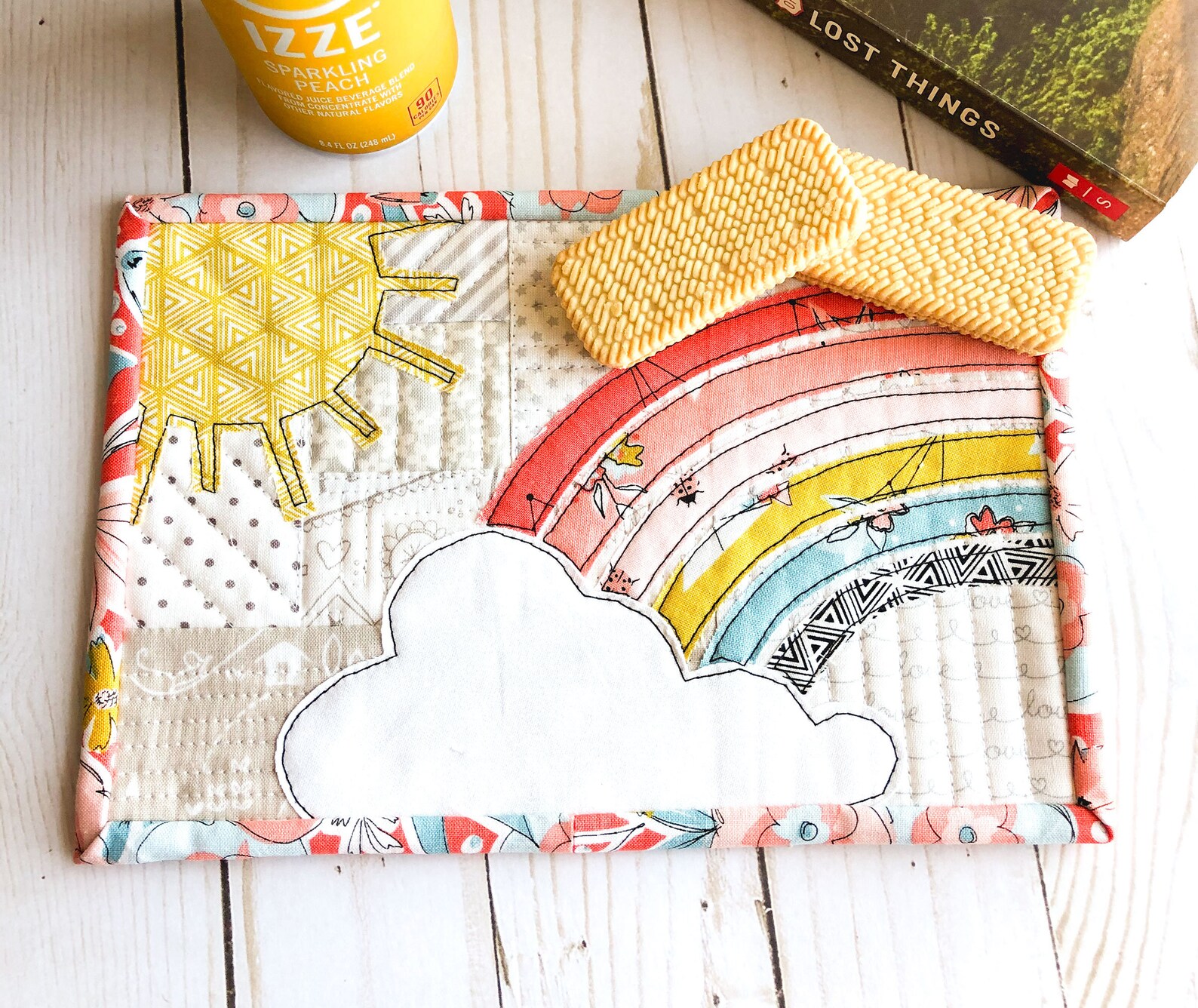 Pattern: Sunshine and Rainbow Applique Mug Rug PDF Pattern - Etsy