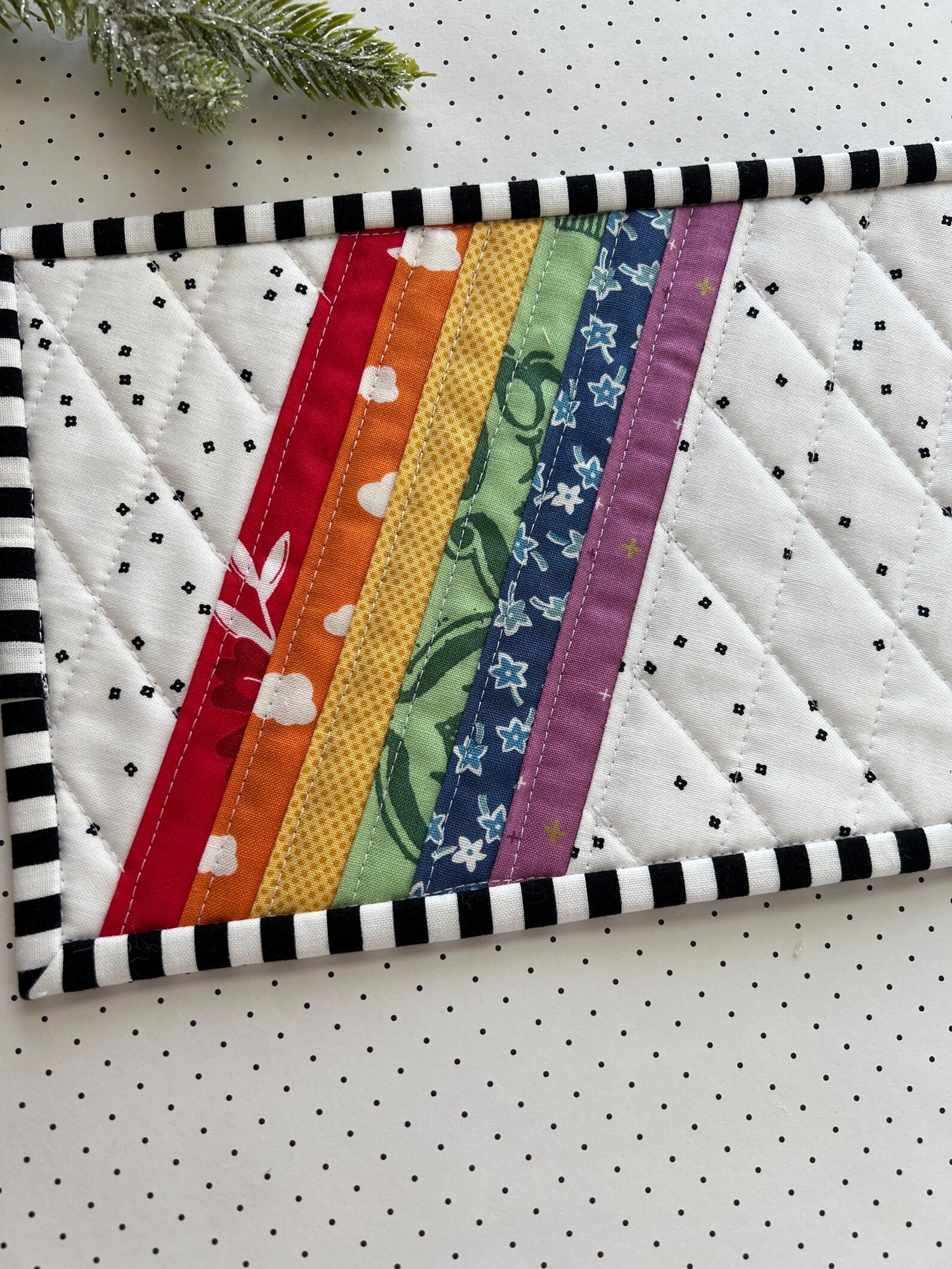 Rainbow Stripe Mug Rug - Etsy