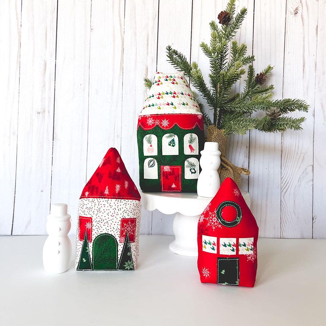 Christmas Fabric House Kit WITH PATTERN Featuring Cozy Wonderland ...